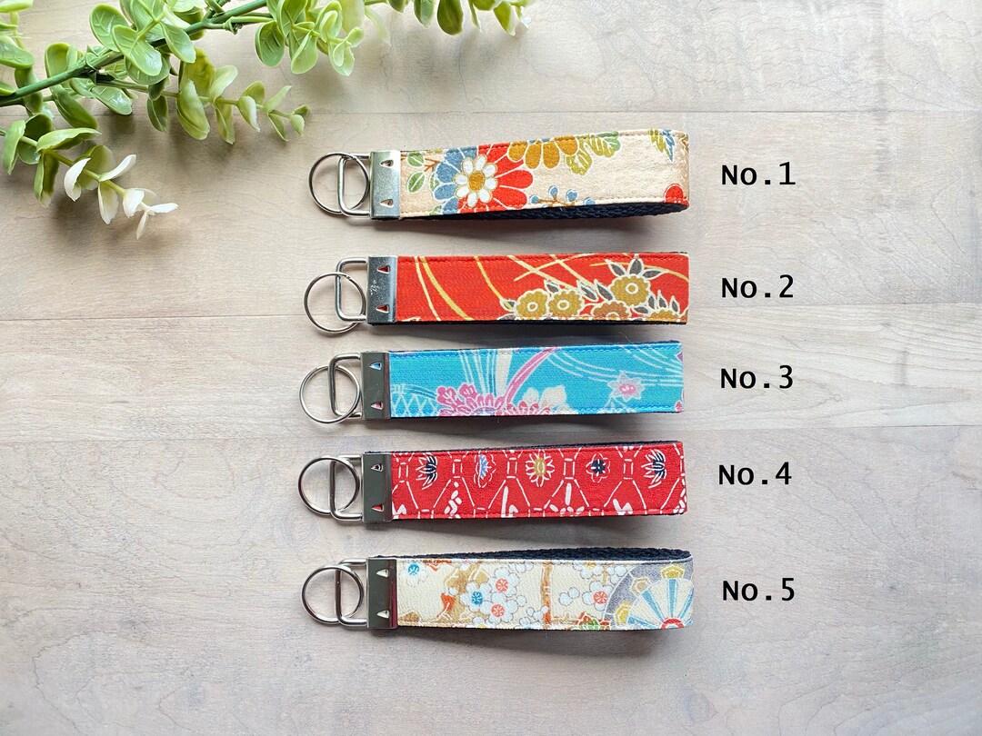 Handmade Kimono Silk Key Chain: Floral Fabric Key Holder - Etsy