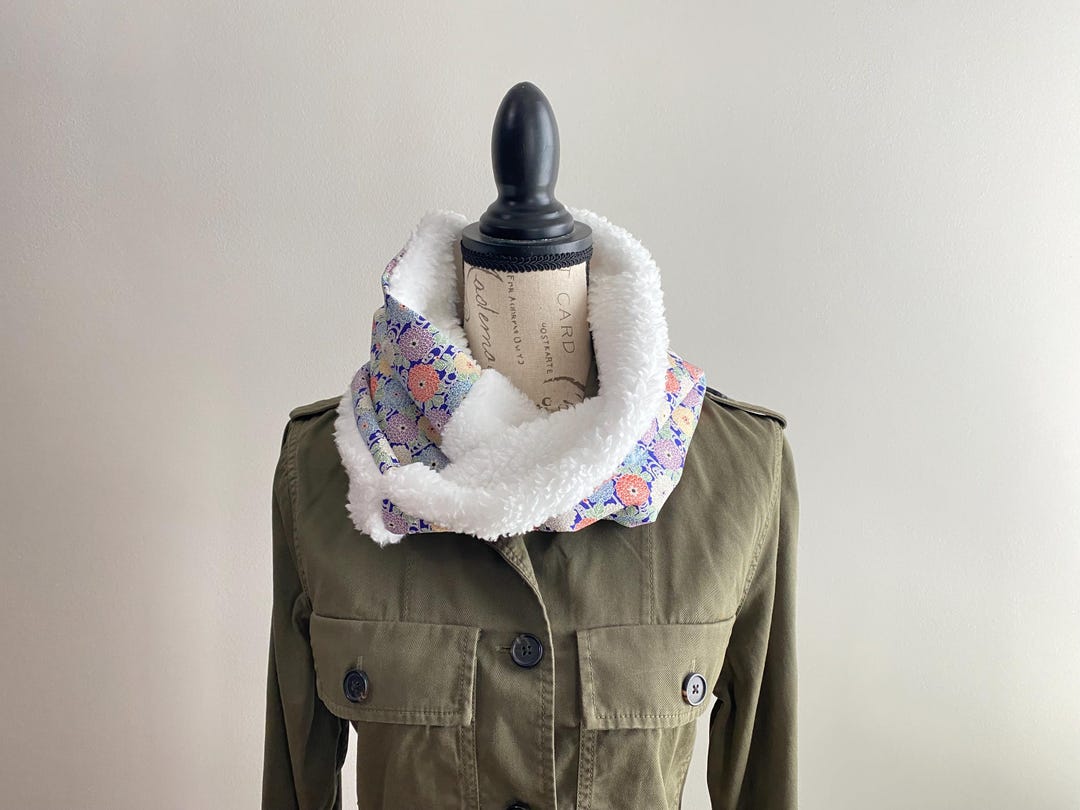 Vintage Japanese Kimono Silk Fabric Snood, Neck Warmer Boa Scarf ...