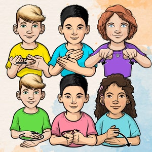 American Sign Language ASL Educational Clip Art Prepositions - Etsy