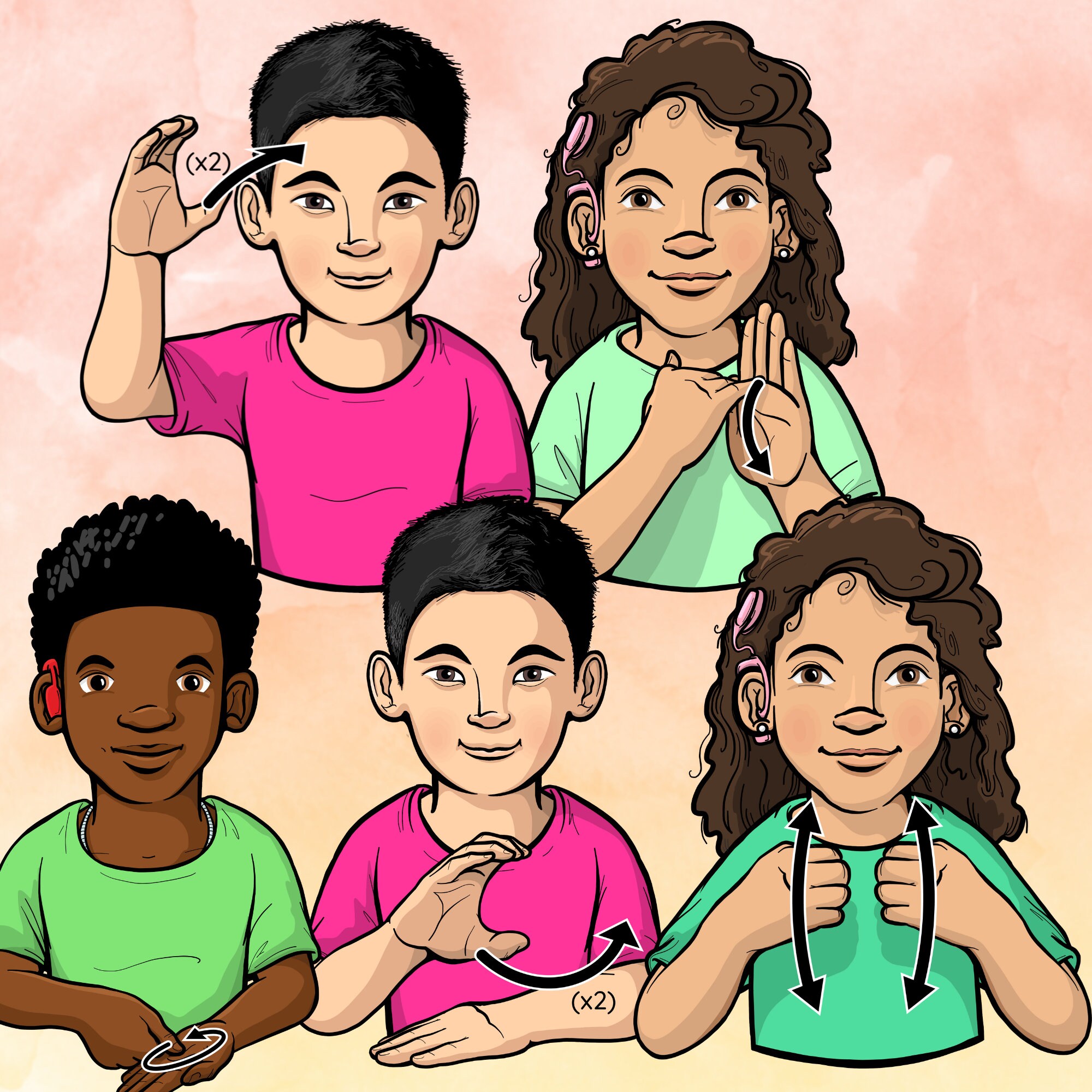 American Sign Language ASL Educational Clip Art School Supplies - Etsy