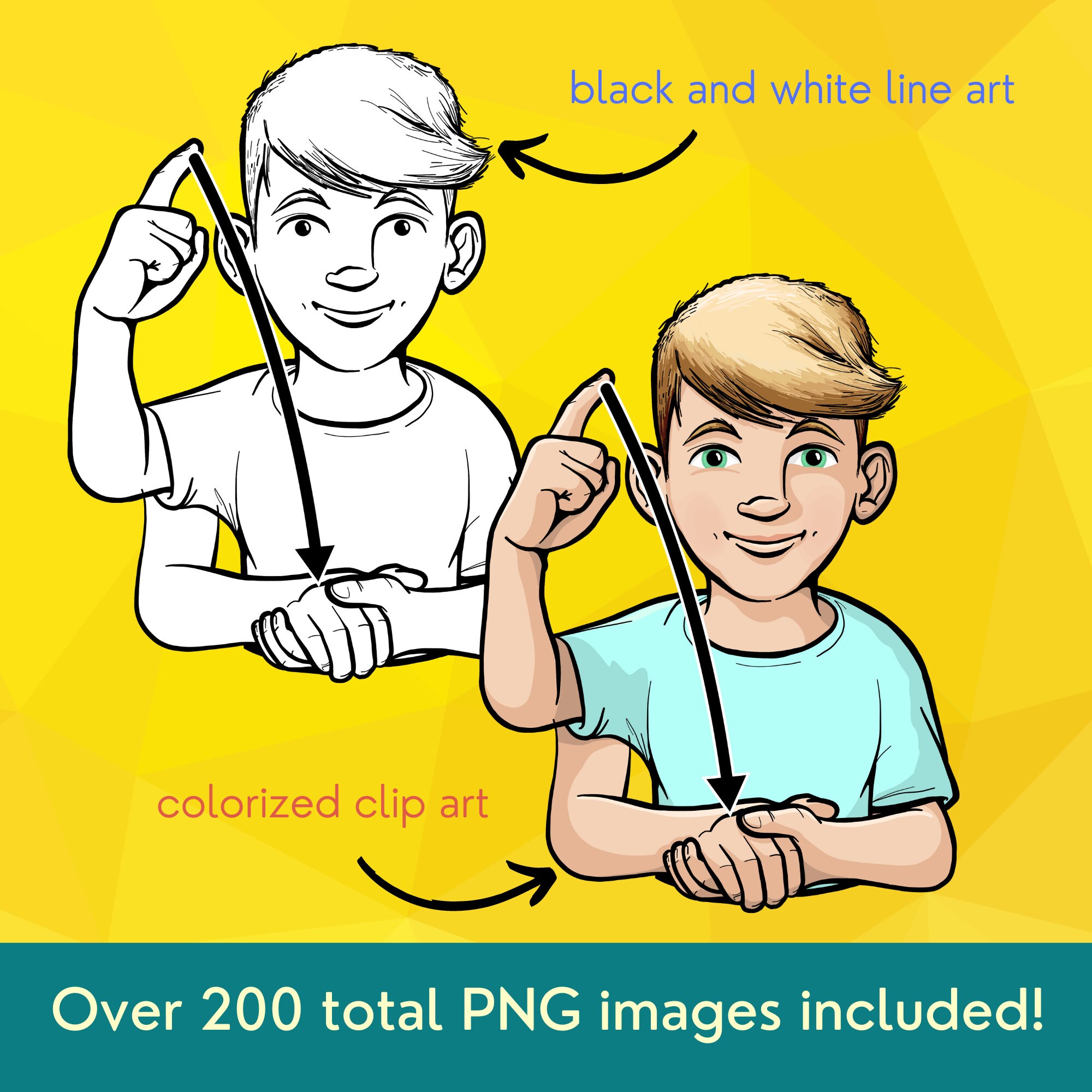 American Sign Language ASL Educational Clip Art Verbs - Etsy