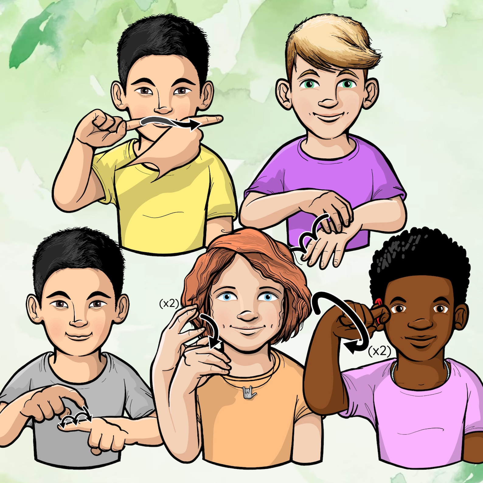 American Sign Language ASL Educational Clip Art Common Fruits and ...