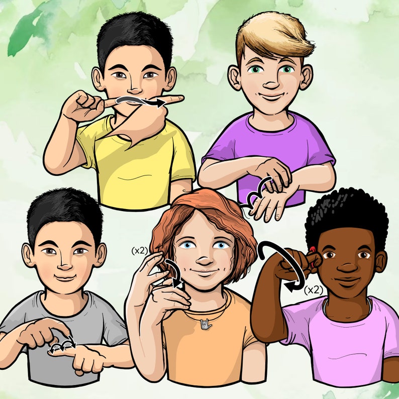 American Sign Language ASL Educational Clip Art Common Fruits and ...