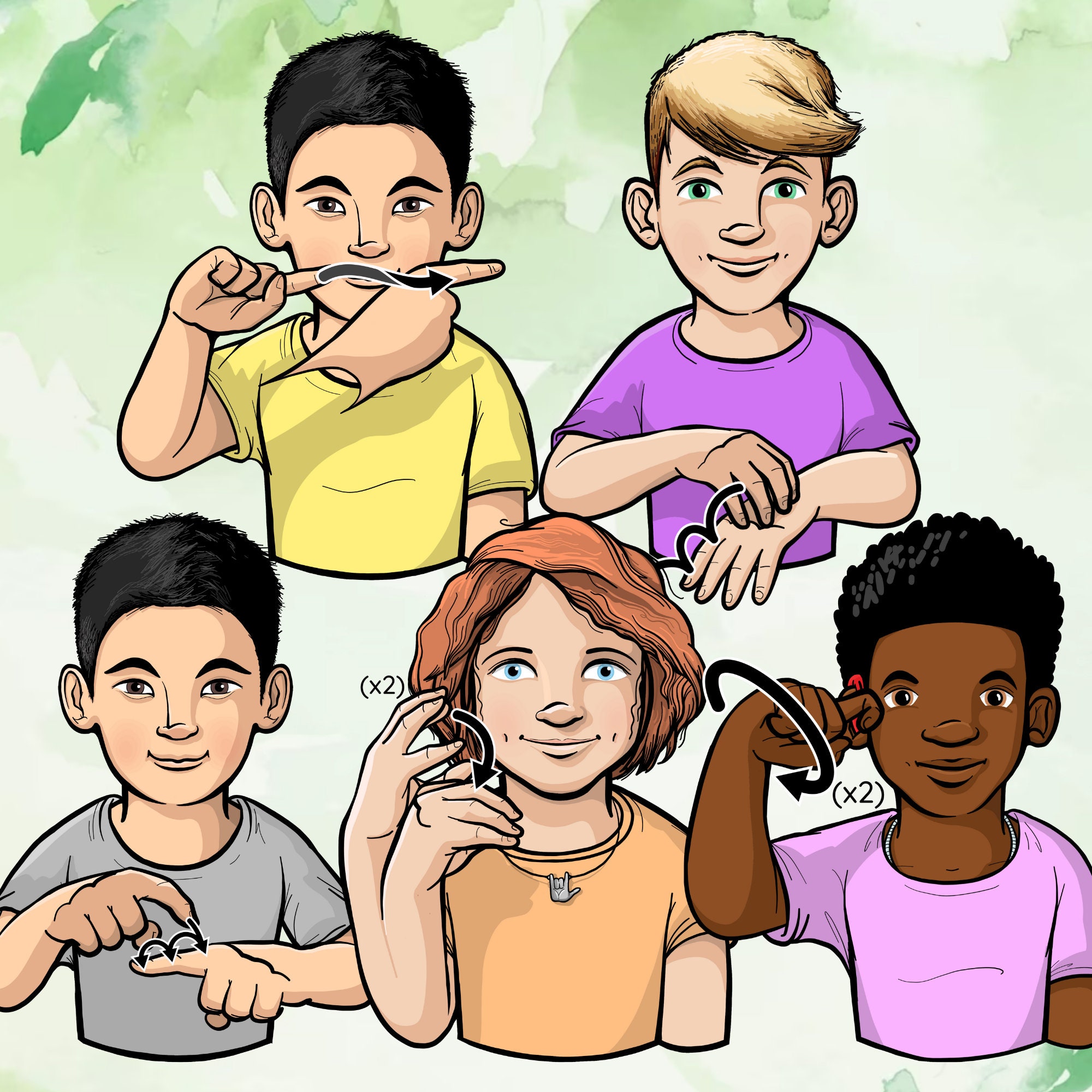American Sign Language ASL Educational Clip Art Common Fruits and ...