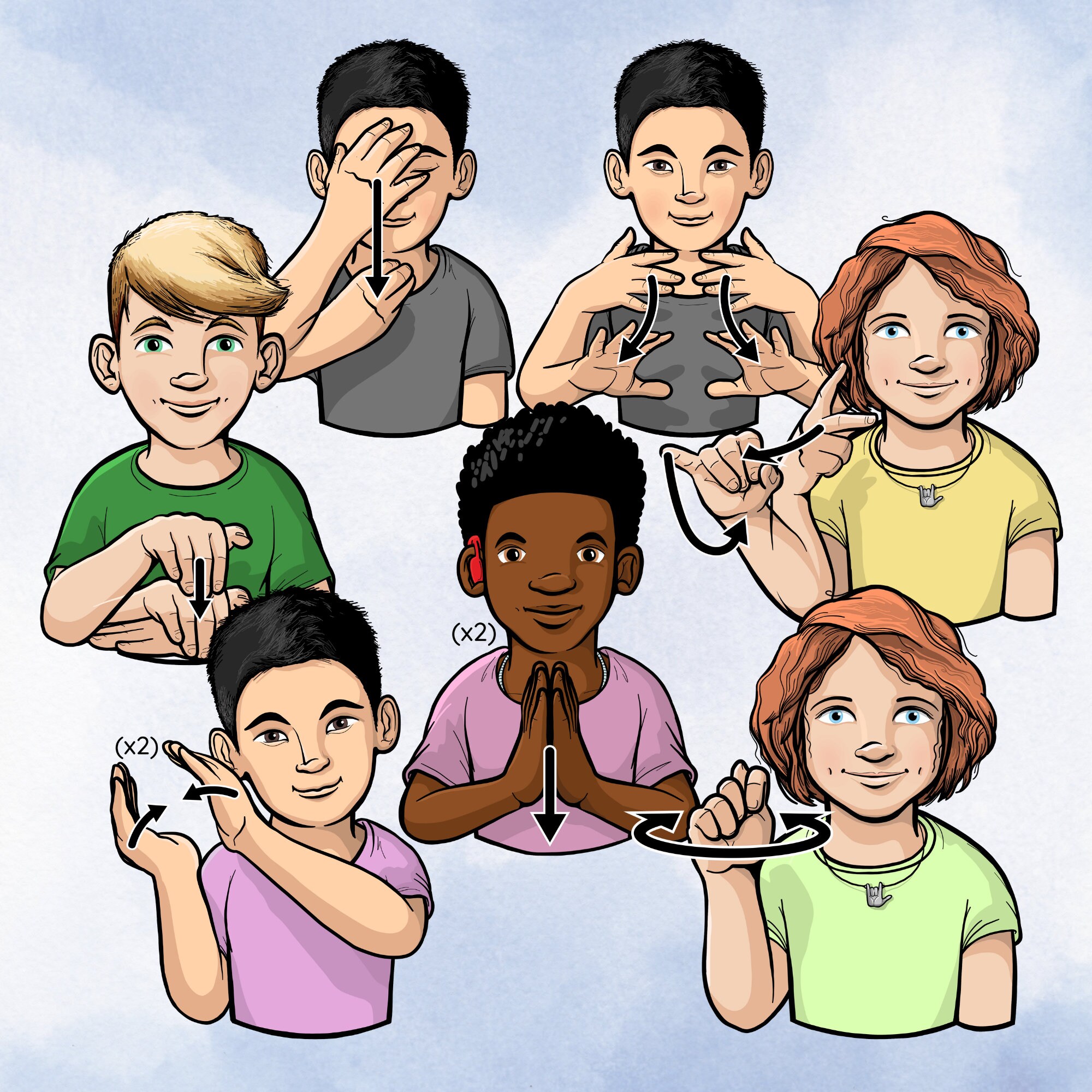 American Sign Language ASL Educational Clip Art Bedtime - Etsy
