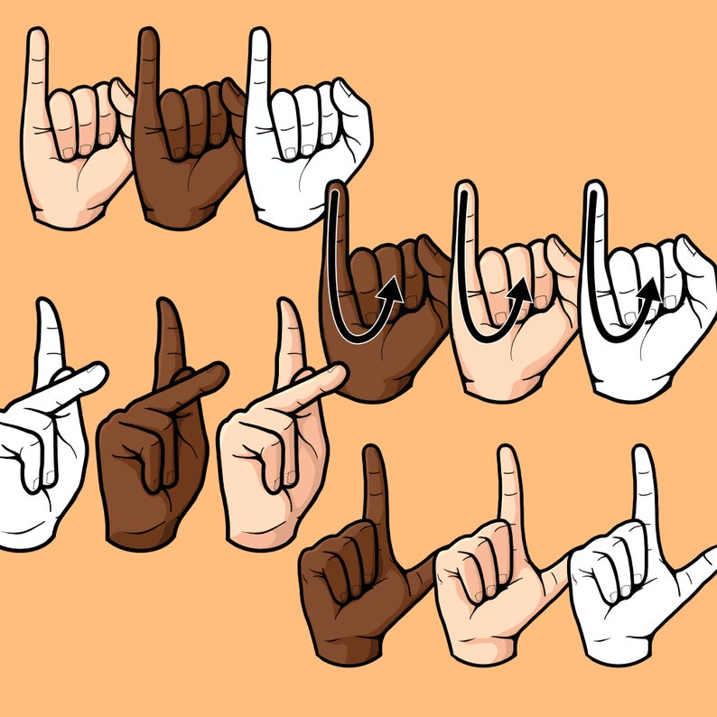 American Sign Language (ASL) Alphabet - Clip Art Set for Personal Use ...