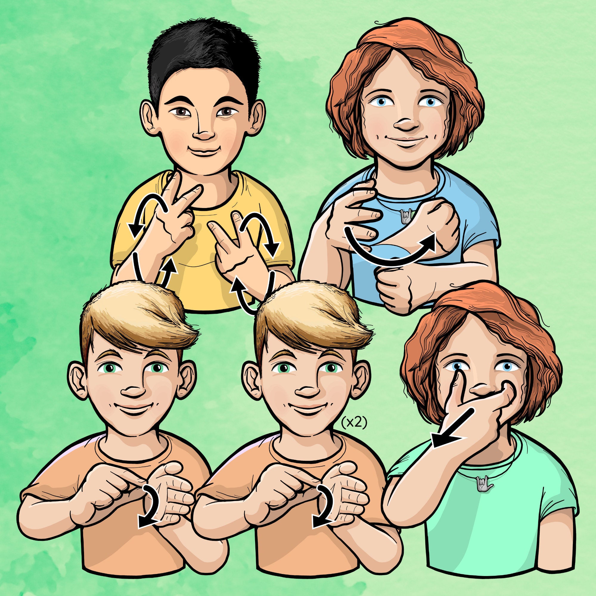 American Sign Language ASL Educational Clip Art Verbs Set 3 of 3 - Etsy