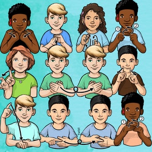 American Sign Language ASL Educational Clip Art Verbs - Etsy