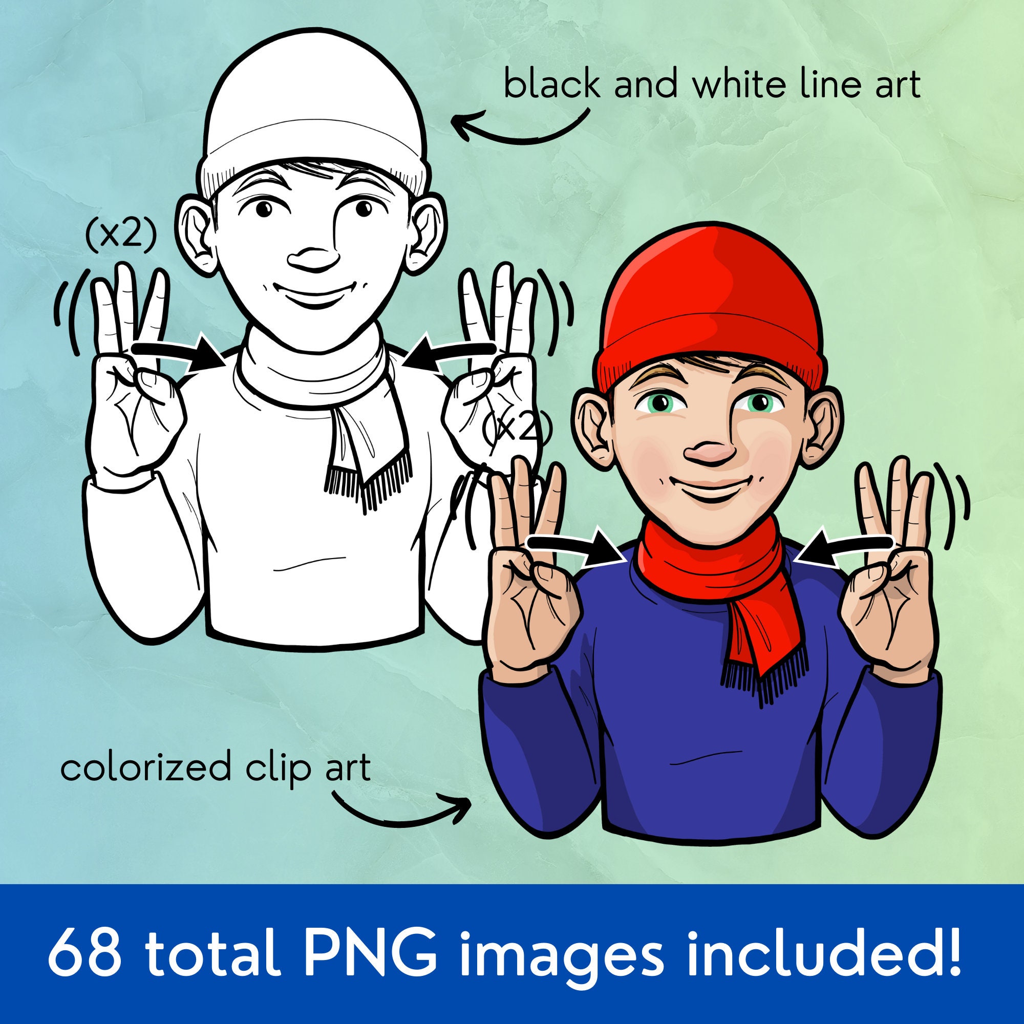 American Sign Language ASL Educational Clip Art Calendar, Clock/time ...