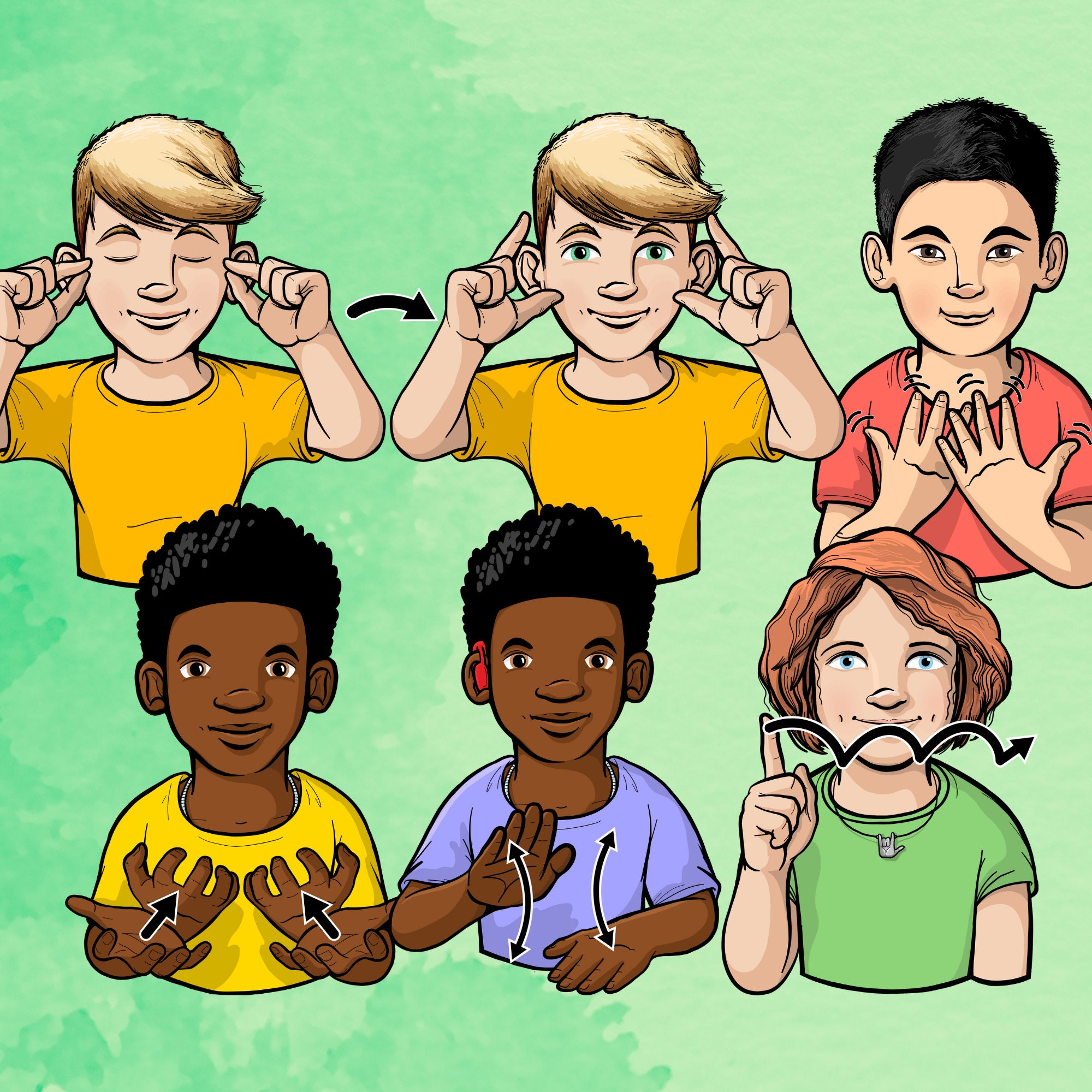 American Sign Language ASL Educational Clip Art Verbs Set 3 of 3 - Etsy