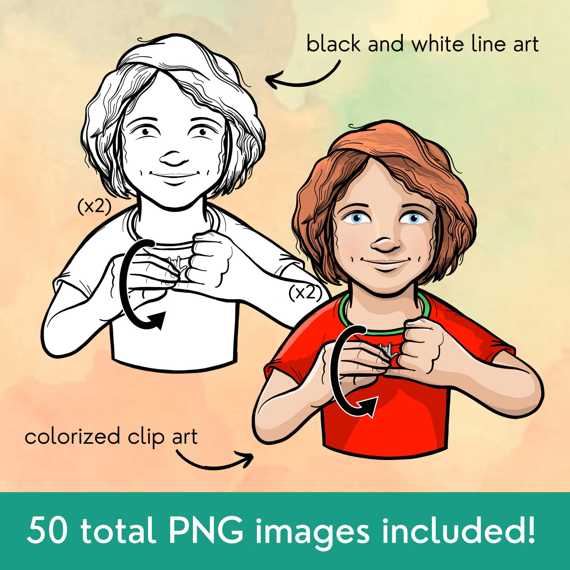 American Sign Language ASL Educational Clip Art Common Fruits and ...