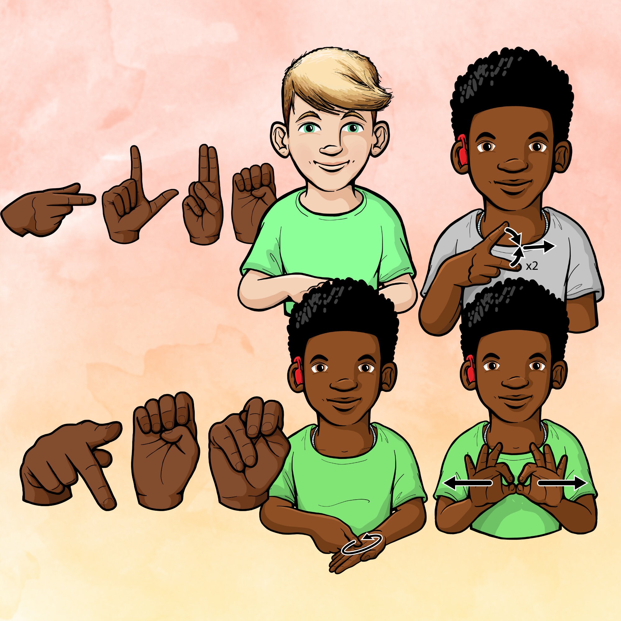 American Sign Language ASL Educational Clip Art School Supplies - Etsy