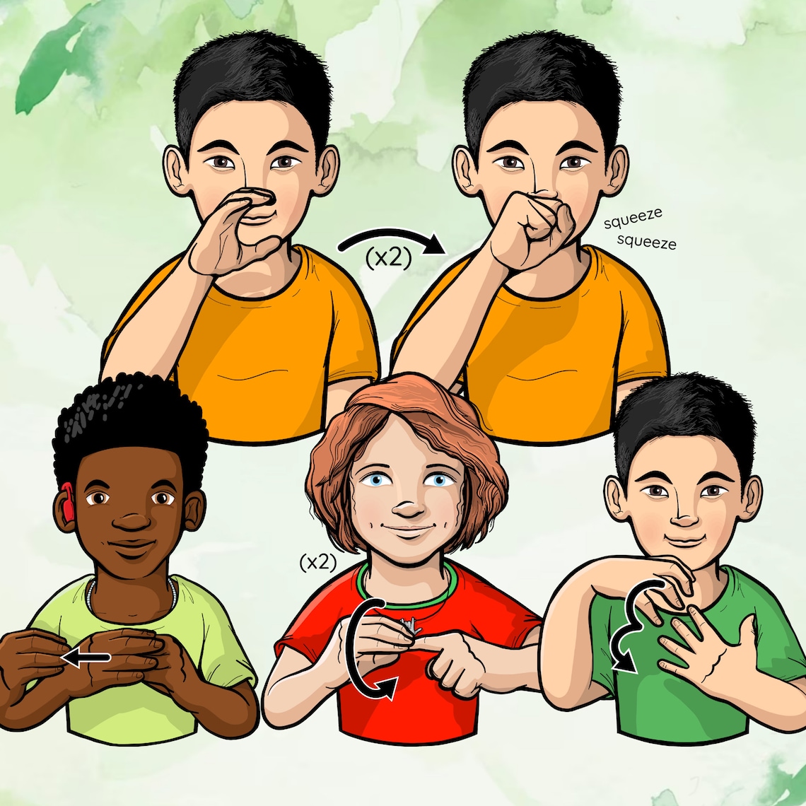 American Sign Language ASL Educational Clip Art Common Fruits and ...