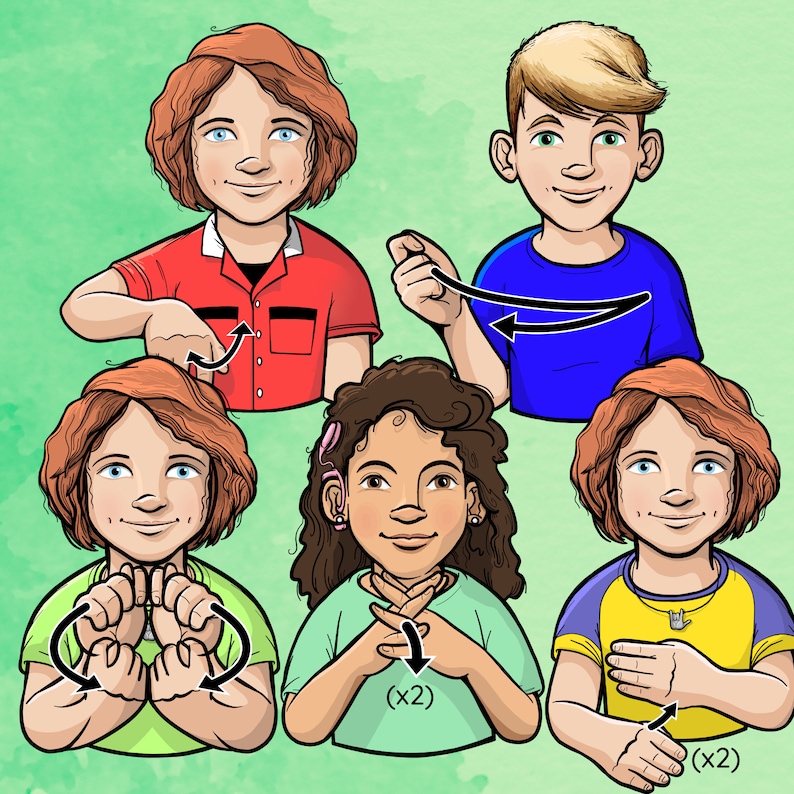 American Sign Language ASL Educational Clip Art Common - Etsy