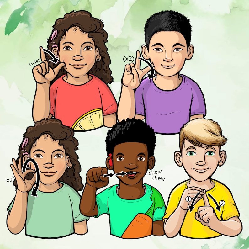 American Sign Language ASL Educational Clip Art Common Fruits and Vegetables - Etsy