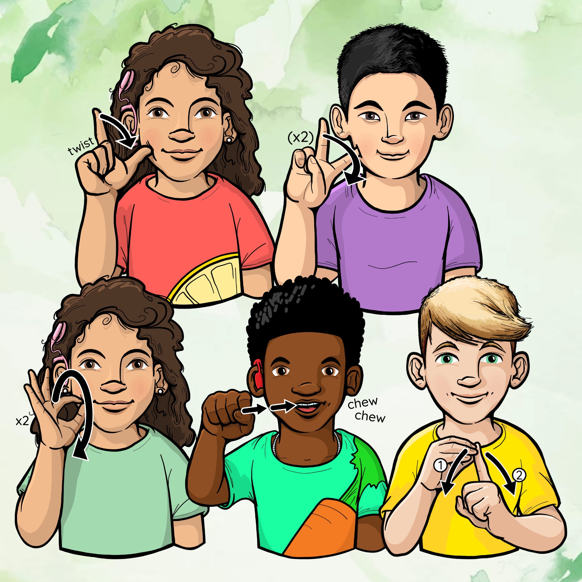 American Sign Language ASL Educational Clip Art Common Fruits and ...