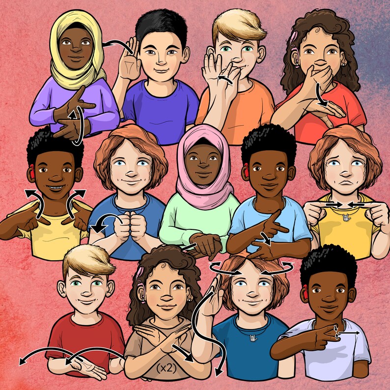 American Sign Language ASL Educational Clip Art Sight - Etsy