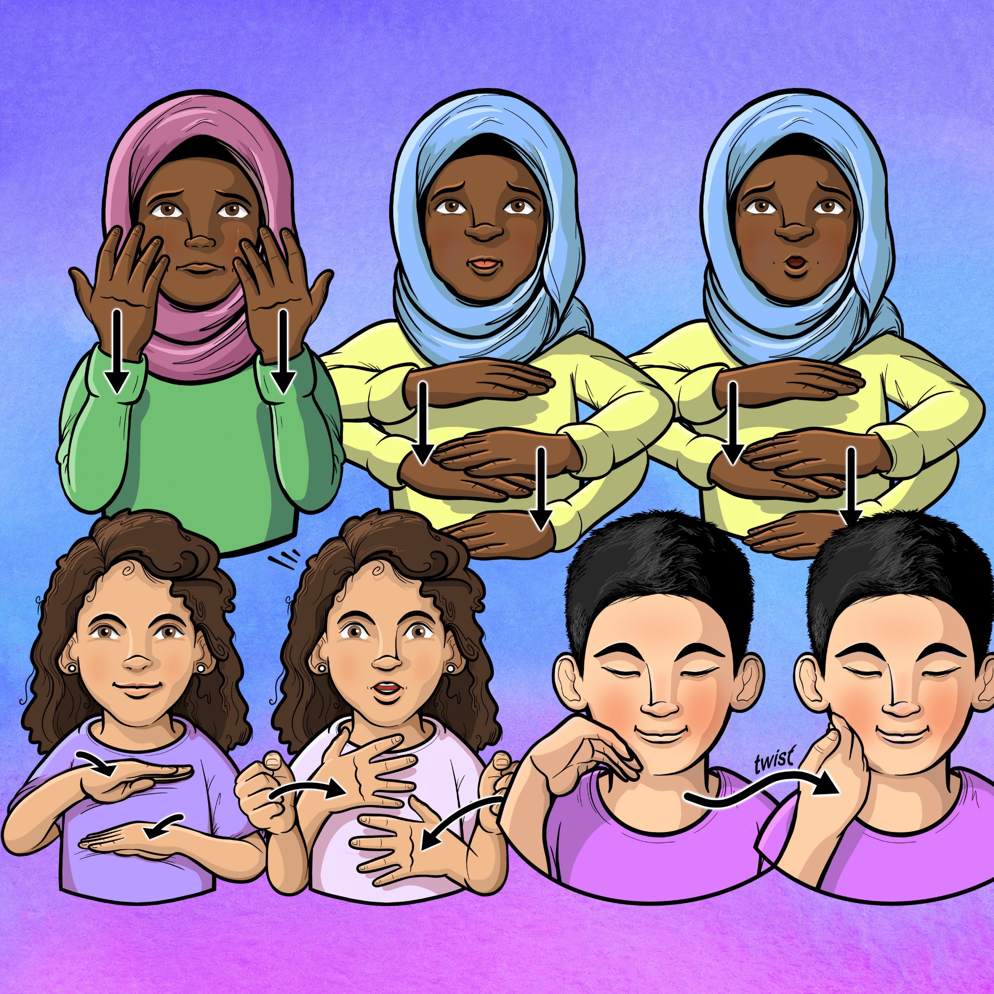 American Sign Language ASL Educational Clip Art Emotions, Feelings, and ...