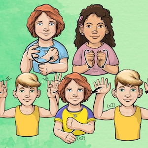 American Sign Language ASL Educational Clip Art Common Sports - Etsy