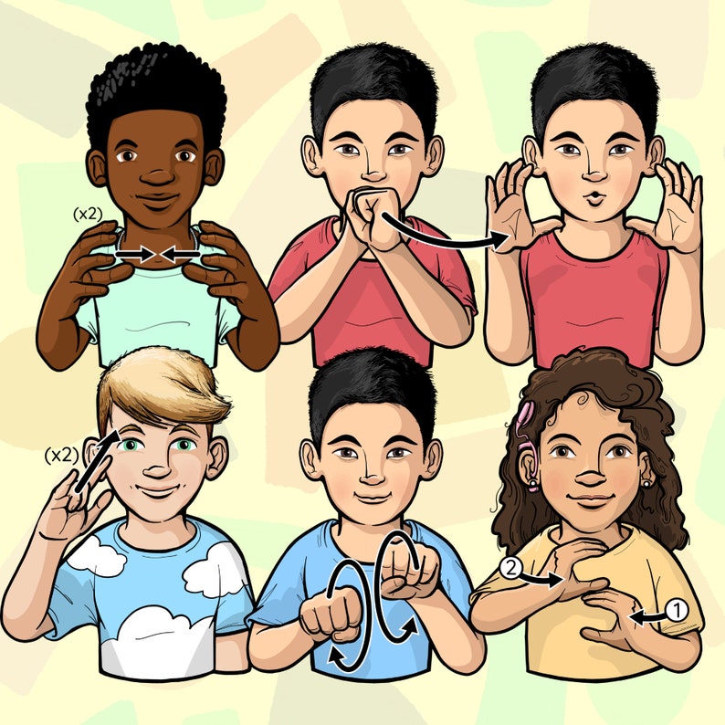 American Sign Language ASL Educational Clip Art Toys & Games - Etsy