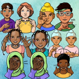 American Sign Language (ASL) Educational Clip Art - Bedrock Literacy ...