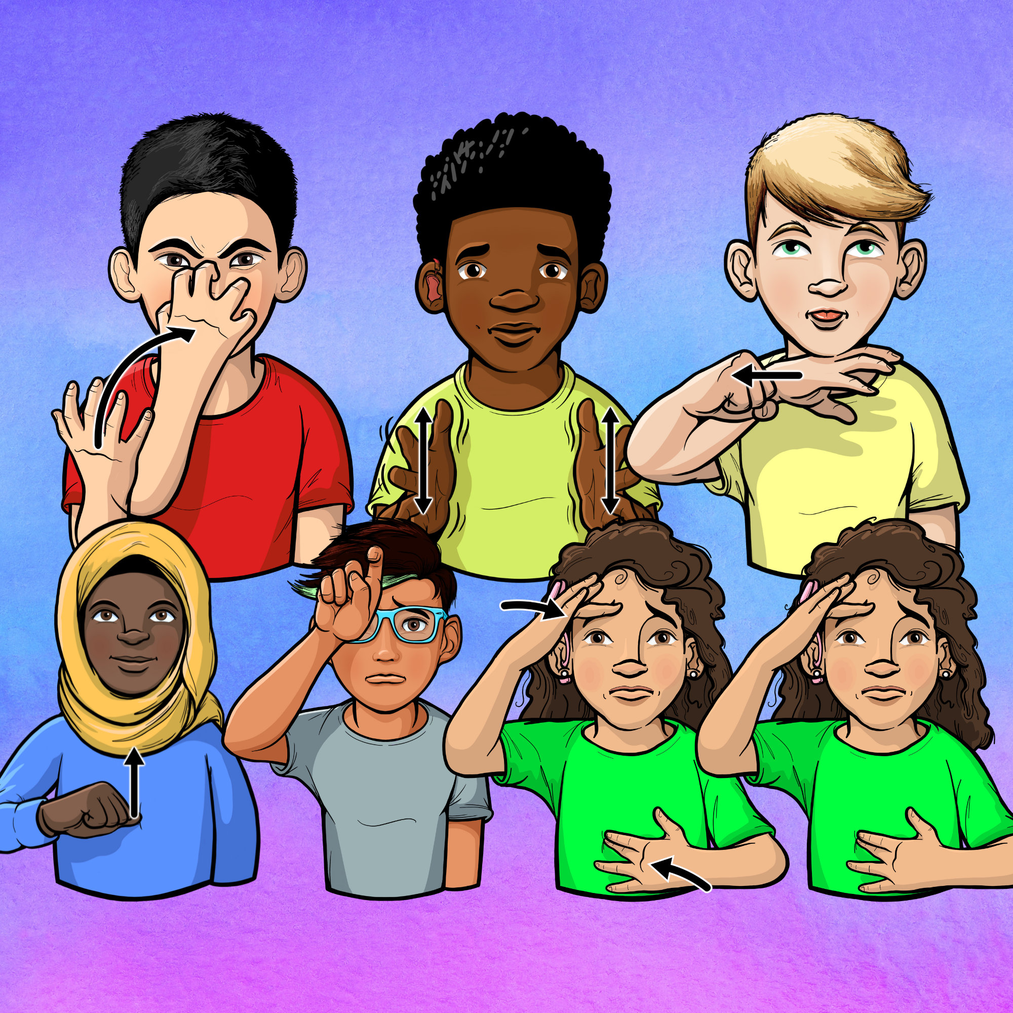 American Sign Language ASL Educational Clip Art Emotions, Feelings, and ...