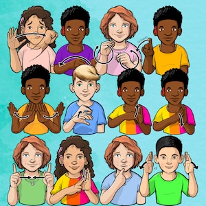 American Sign Language ASL Educational Clip Art Verbs - Etsy