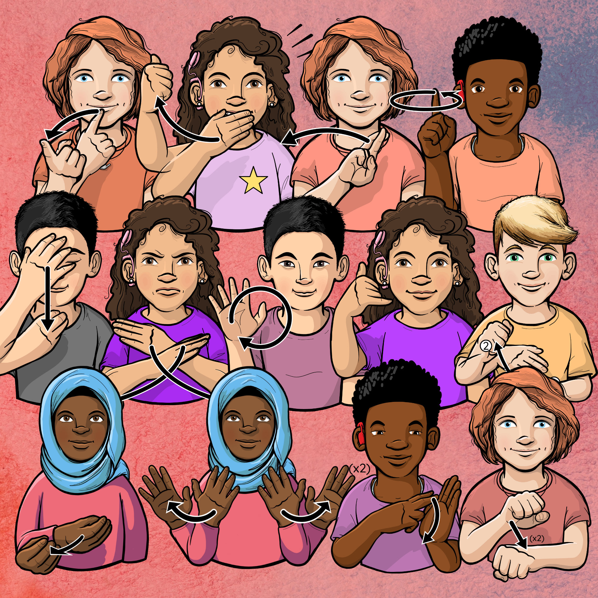 American Sign Language ASL Educational Clip Art Sight Words / Dolch ...