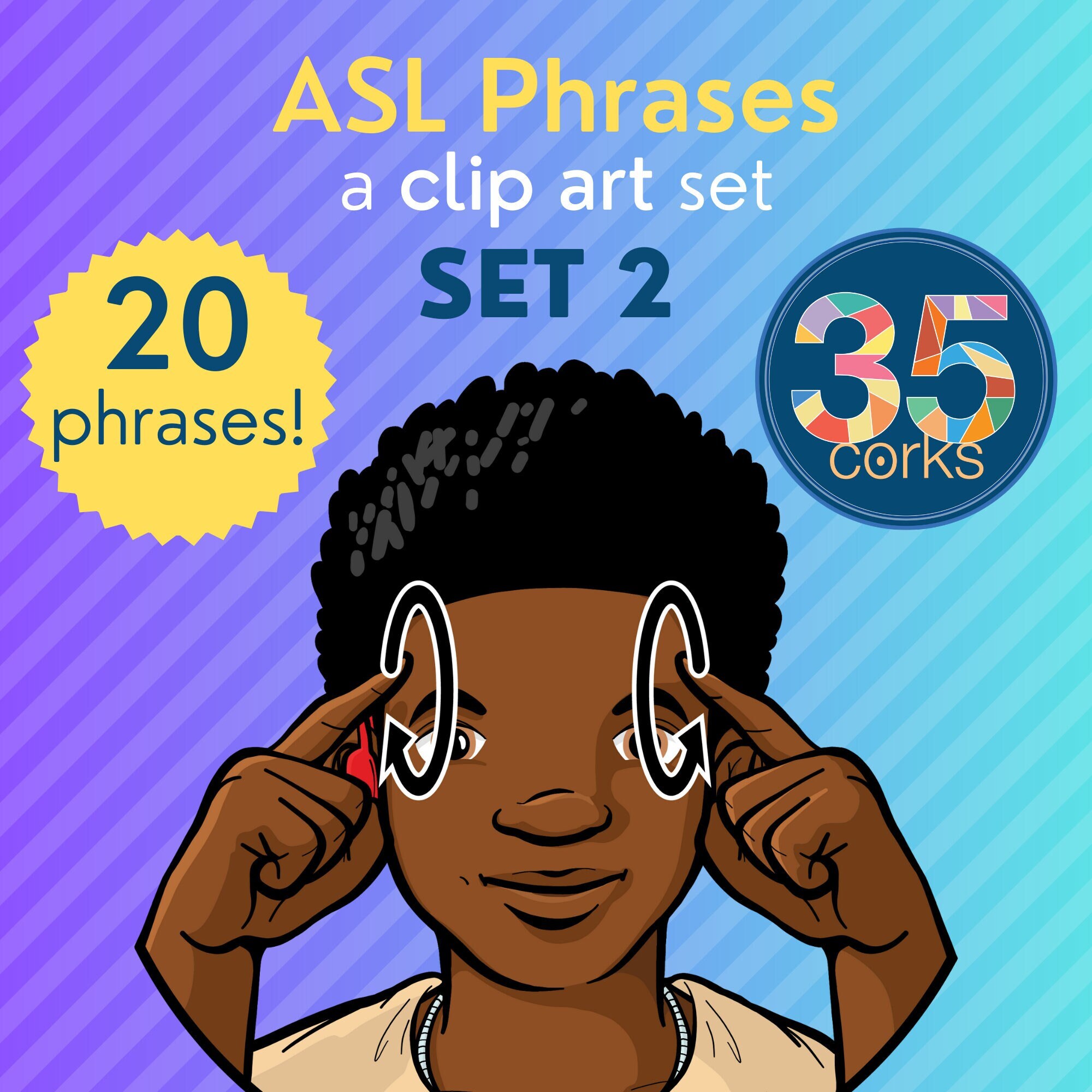 American Sign Language ASL Educational Clip Art Phrases SET 2 - Etsy Canada