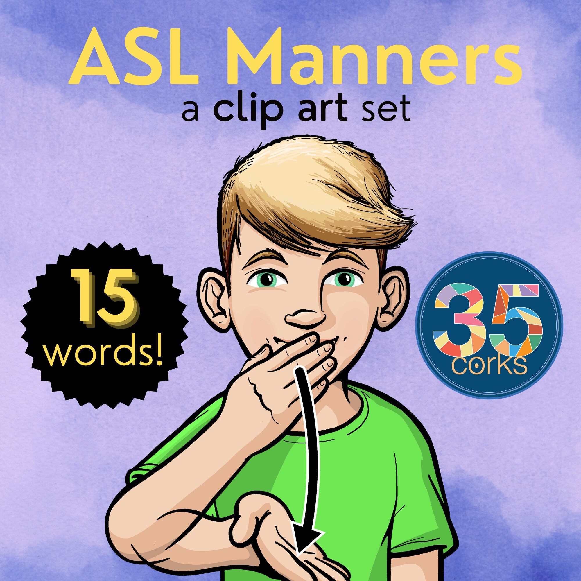 American Sign Language ASL Educational Clip Art Manners - Etsy