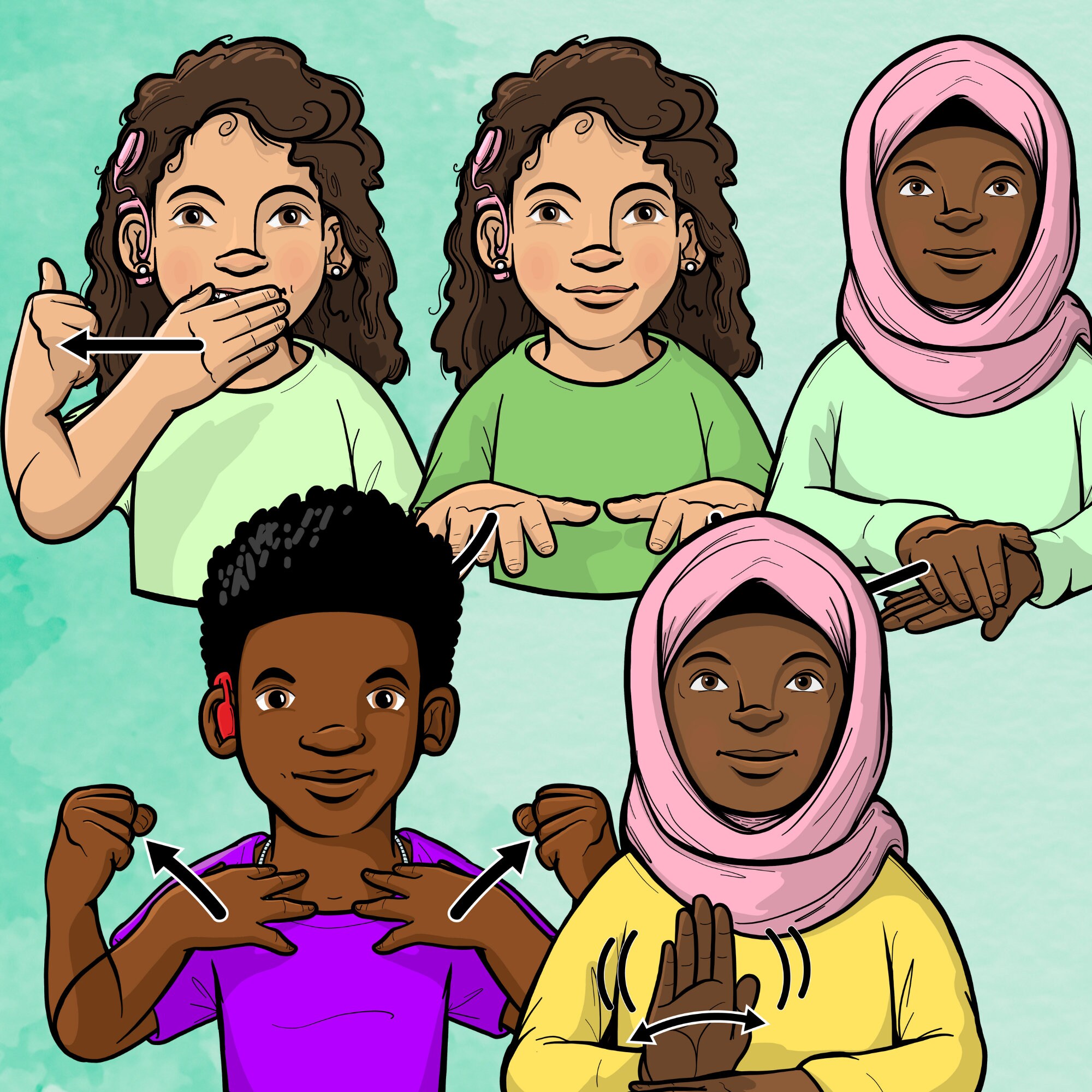 American Sign Language ASL Educational Clip Art Adjectives - Etsy