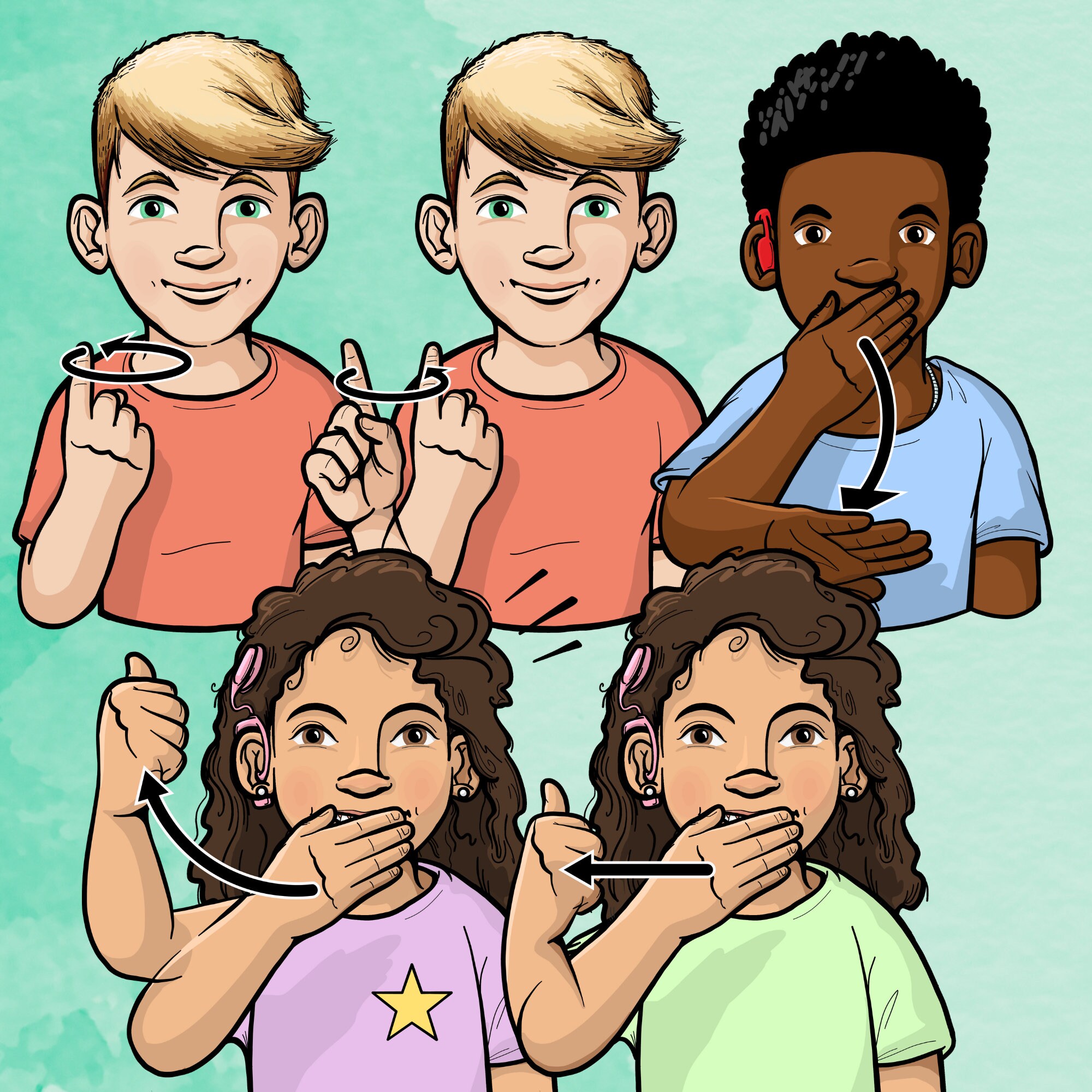 American Sign Language ASL Educational Clip Art Adjectives - Etsy