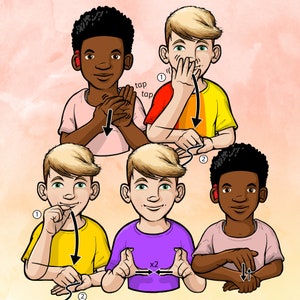 American Sign Language ASL Educational Clip Art School Supplies - Etsy
