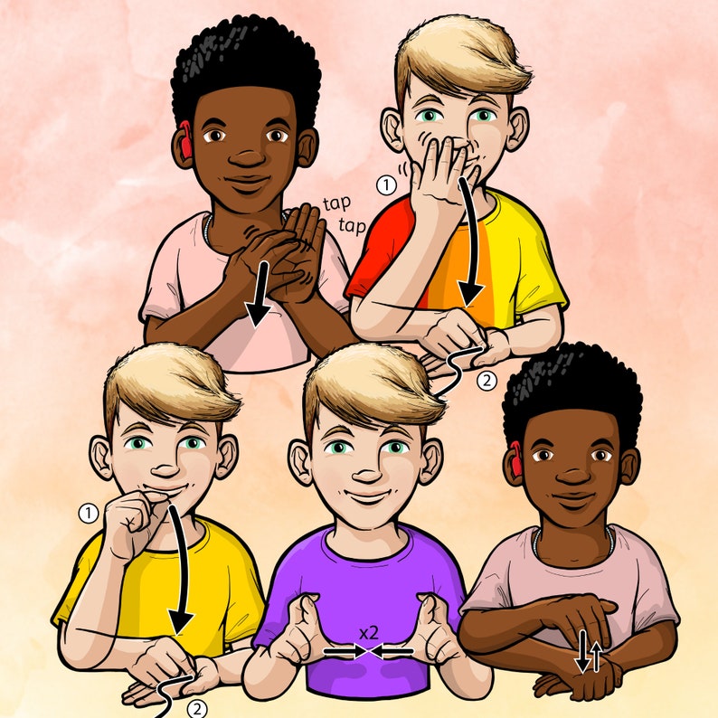 American Sign Language ASL Educational Clip Art School Supplies - Etsy