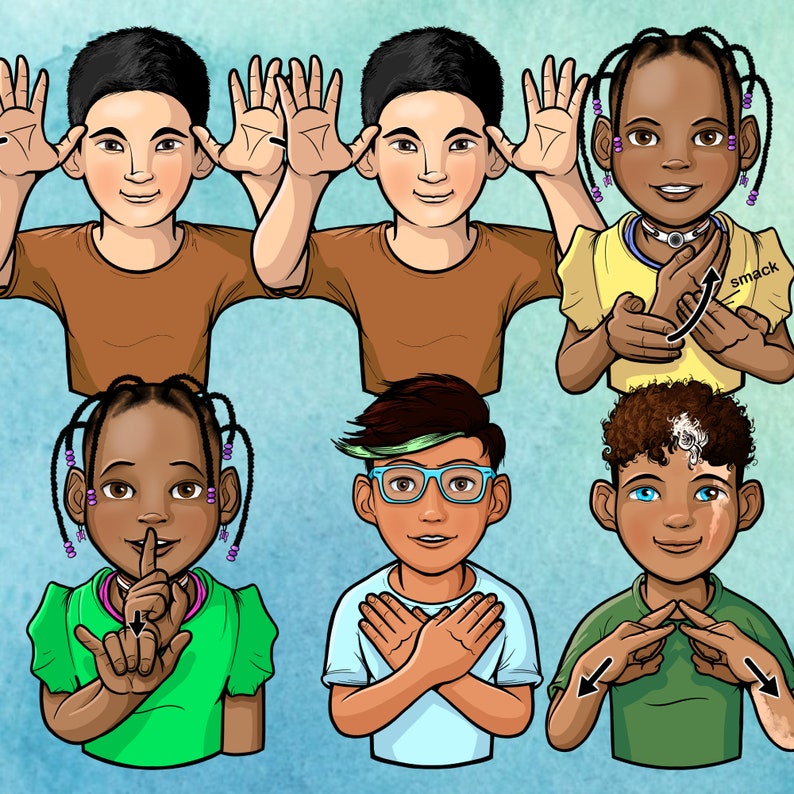 American Sign Language (ASL) Educational Clip Art - Bedrock Literacy ...