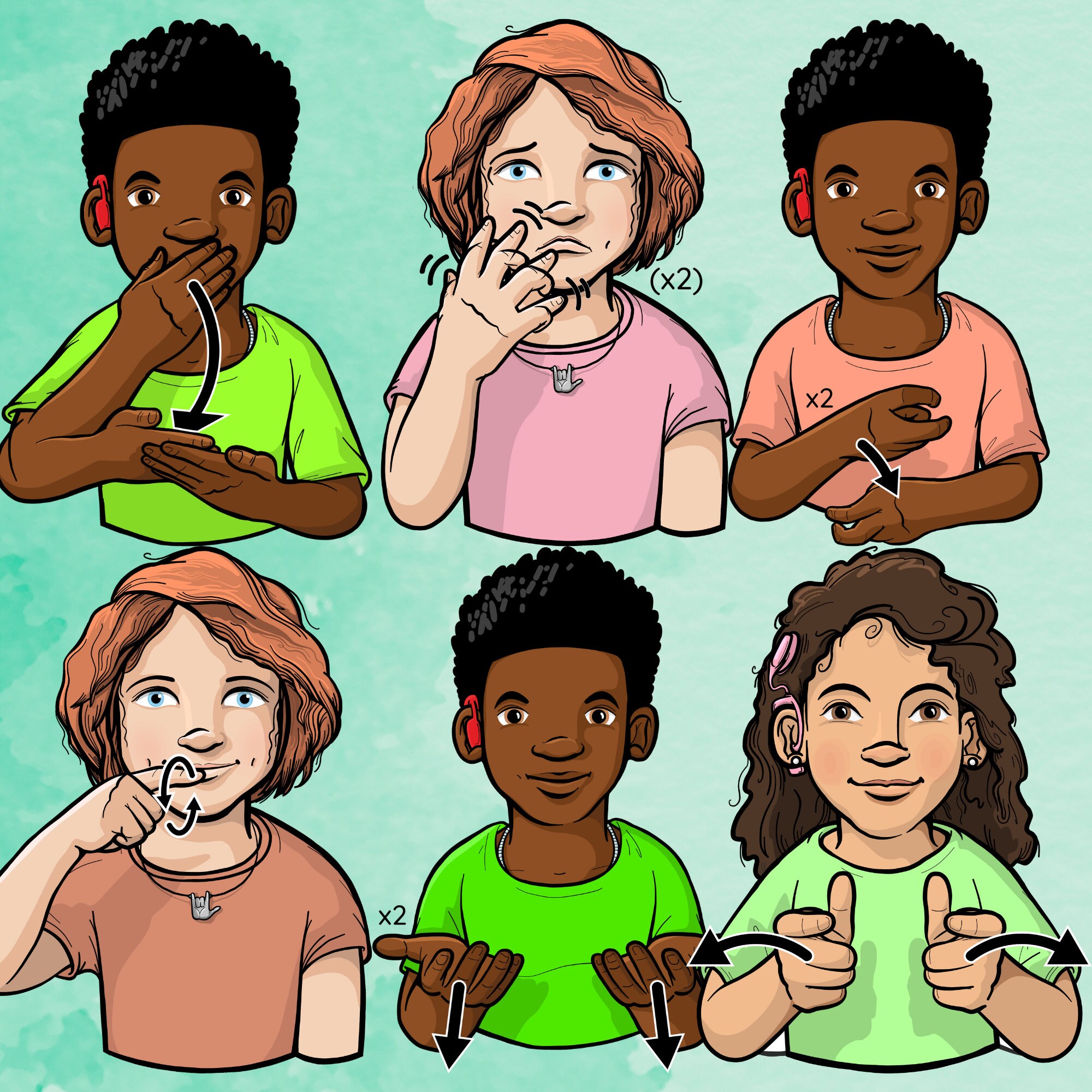 American Sign Language ASL Educational Clip Art Adjectives - Etsy