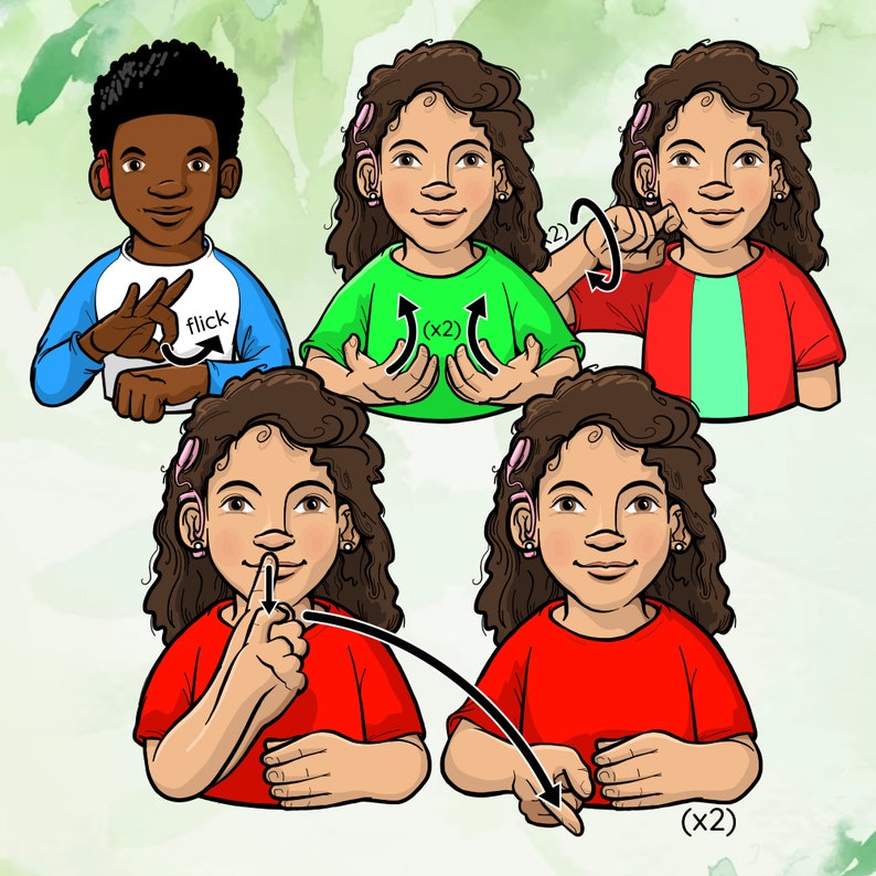 American Sign Language ASL Educational Clip Art Common Fruits and ...