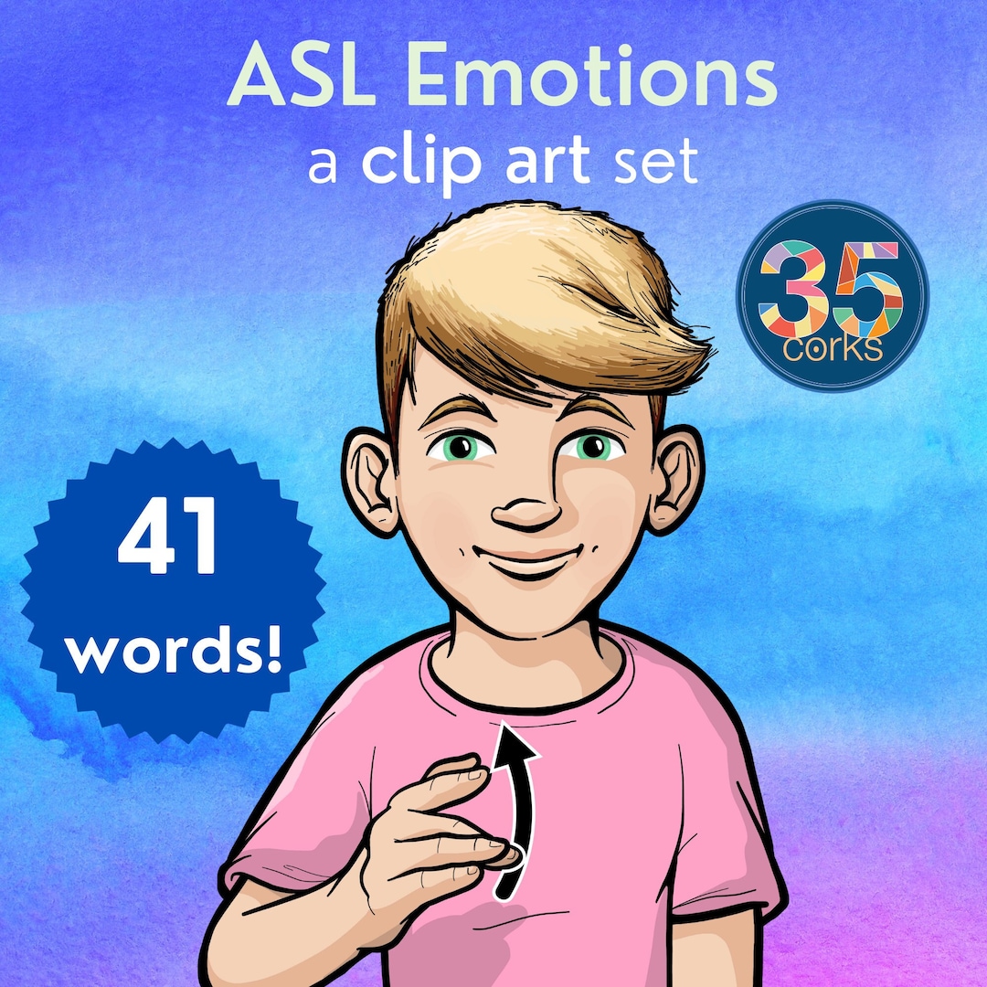 American Sign Language ASL Educational Clip Art Emotions, Feelings, and ...