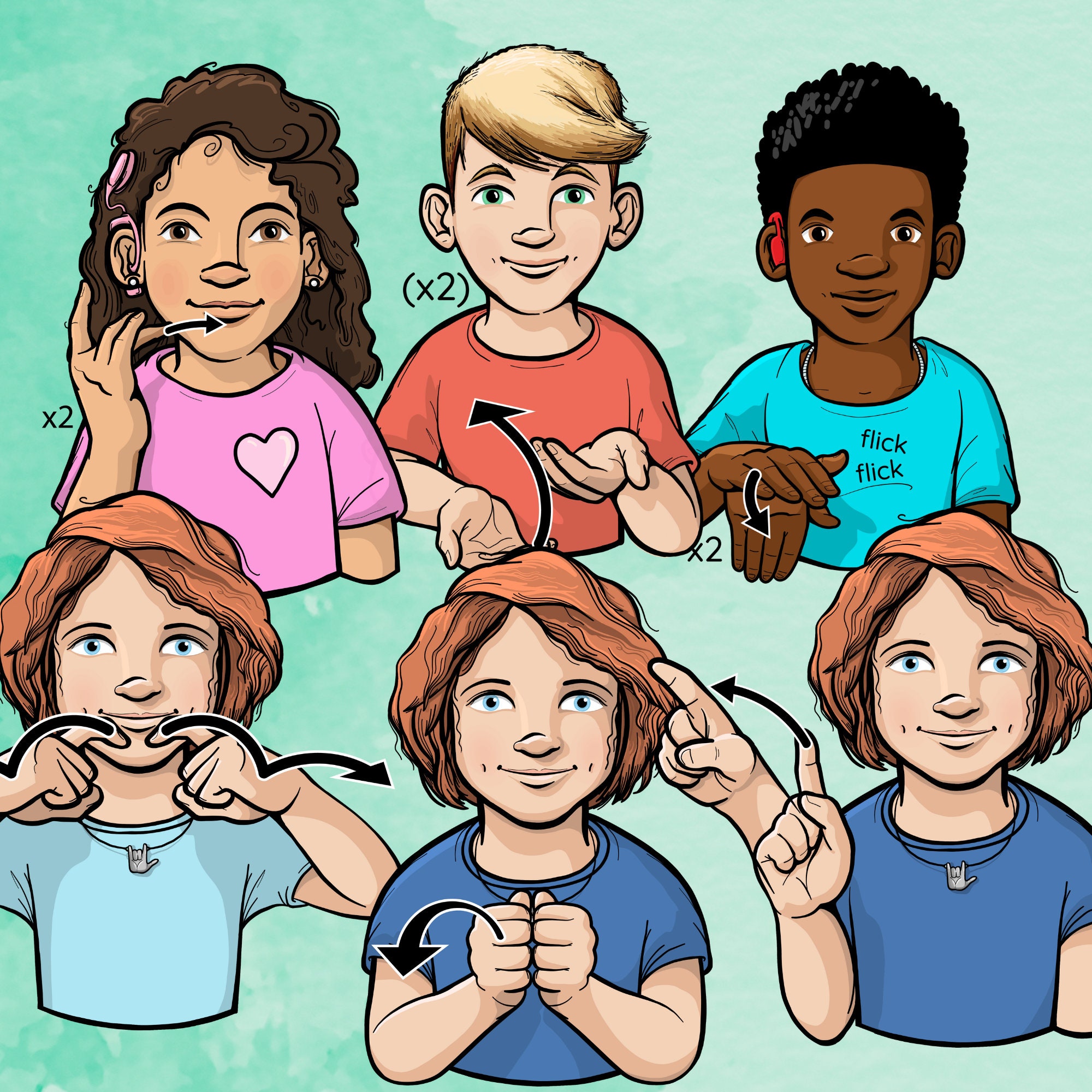 American Sign Language ASL Educational Clip Art Adjectives - Etsy