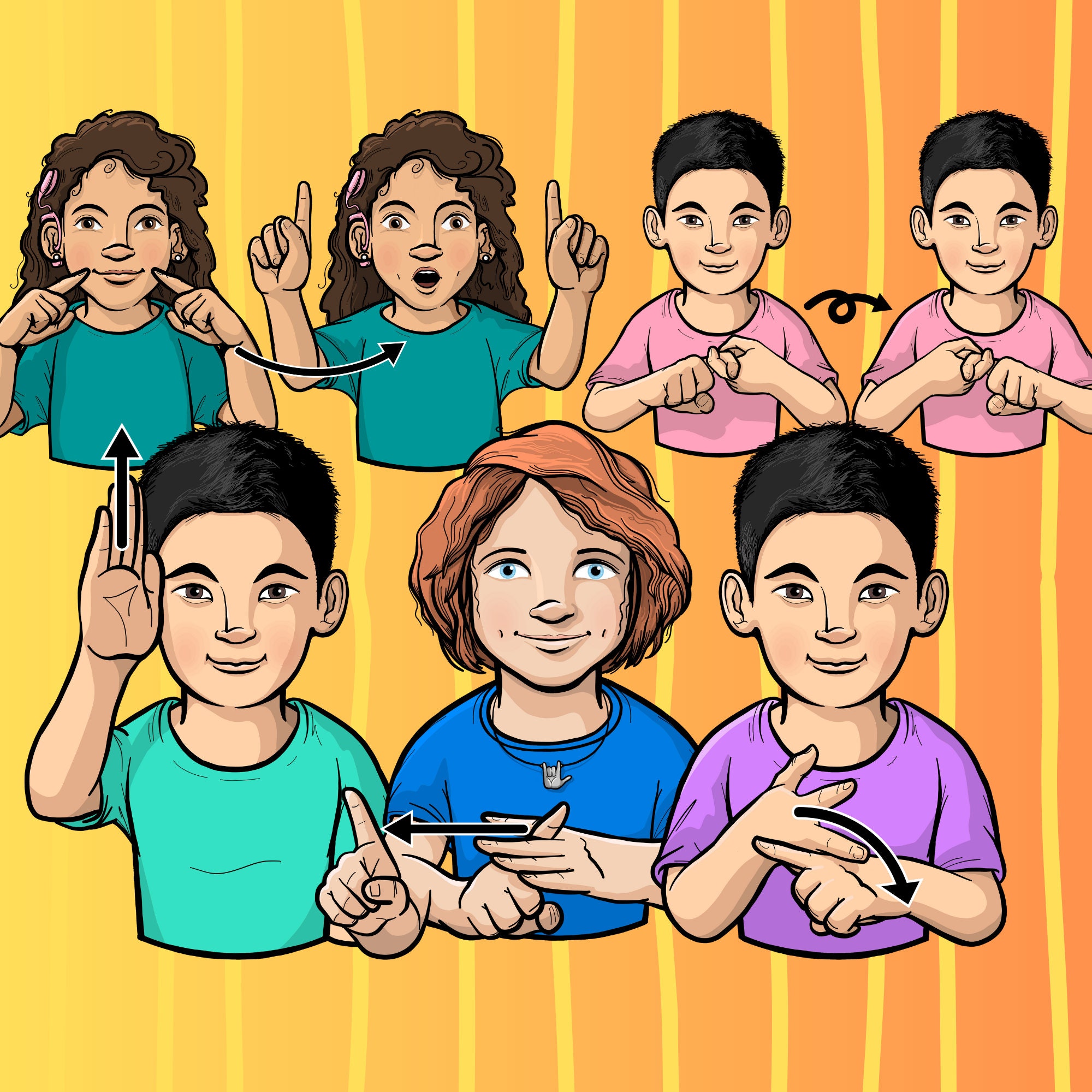 American Sign Language ASL Educational Clip Art Phrases SET 1 - Etsy