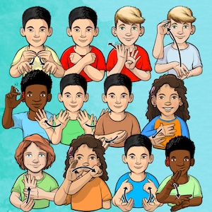 American Sign Language ASL Educational Clip Art Verbs - Etsy