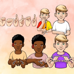 American Sign Language ASL Educational Clip Art School Supplies - Etsy