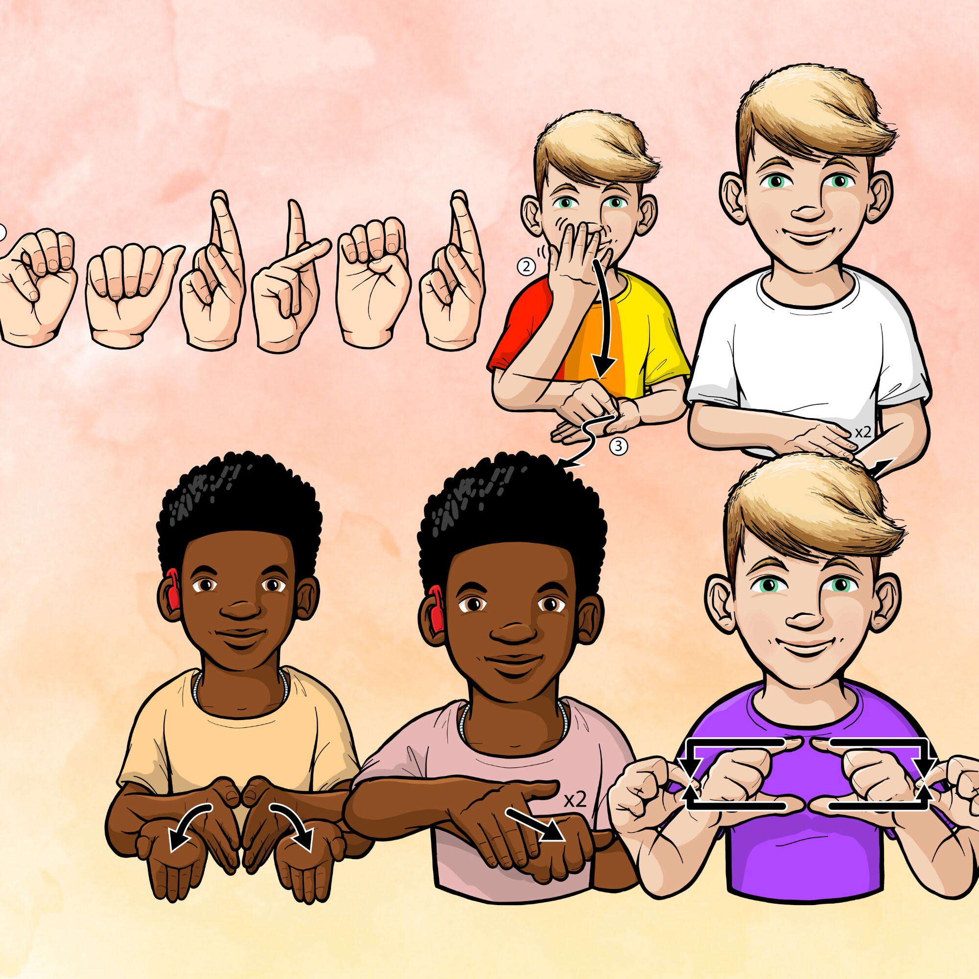 American Sign Language ASL Educational Clip Art School Supplies - Etsy