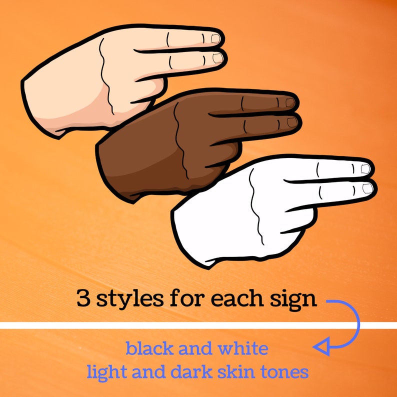 American Sign Language (ASL) Alphabet - Clip Art Set for Personal Use ...