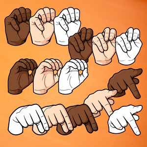 American Sign Language (ASL) Alphabet - Clip Art Set for Personal Use ...