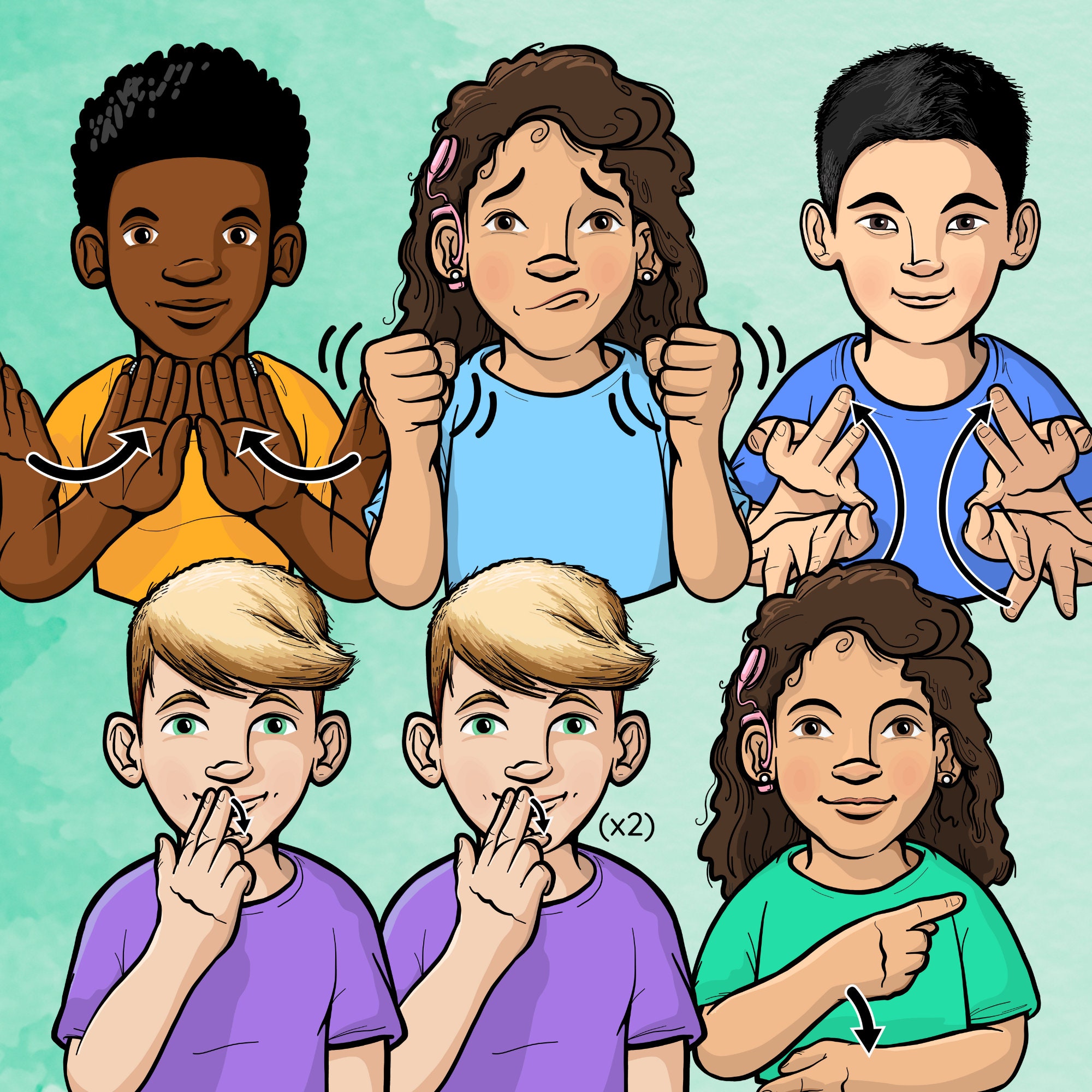 American Sign Language ASL Educational Clip Art Adjectives - Etsy