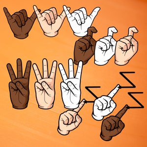 American Sign Language (ASL) Alphabet - Clip Art Set for Personal Use ...