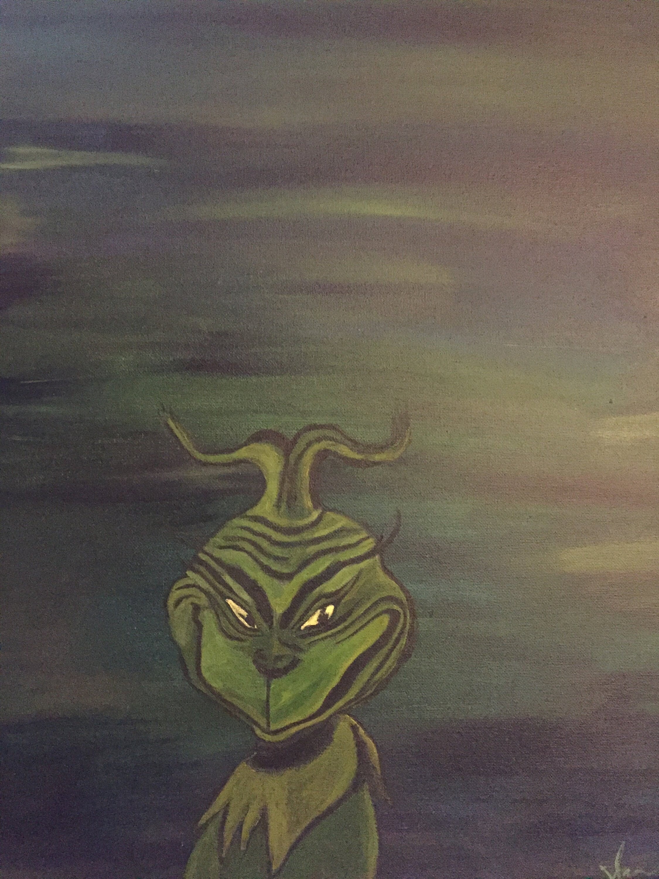 The grinch/grinch acrylic painting/Christmas wall art/grinch | Etsy