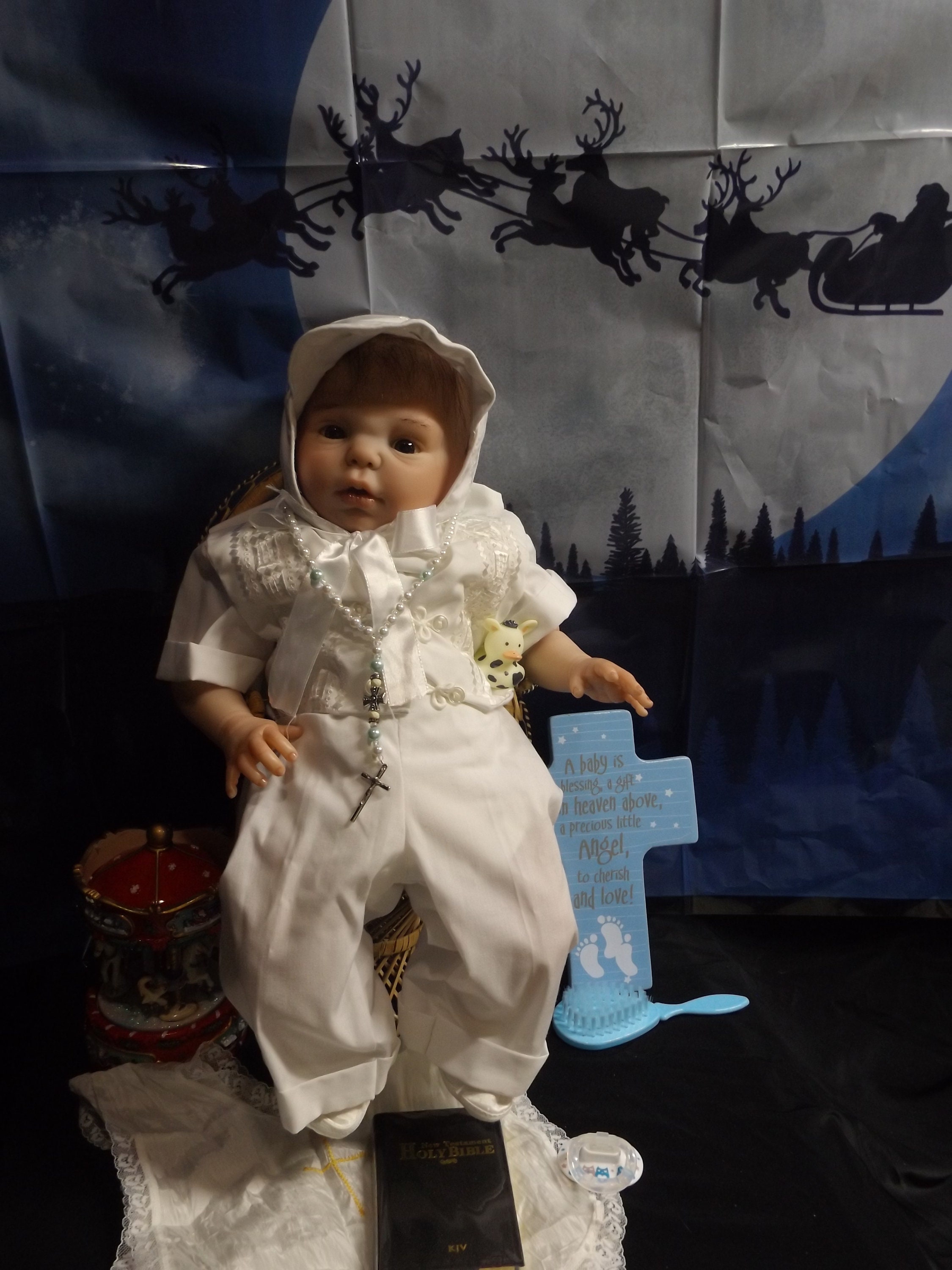 Baby Adam - Lifelike Reborn Doll in Christening Outfit - 20 Inches ...