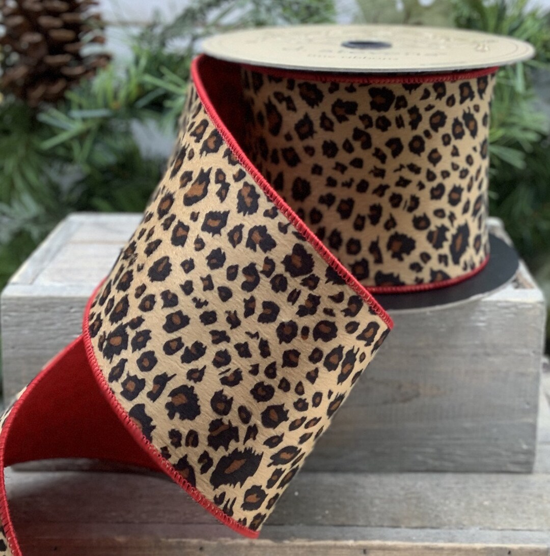 Leopard Ribbon 4 Inch 10 Yards, Fall Leopard Ribbon, Cheetah Ribbon ...